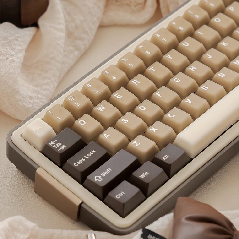 164 Keys Latte Coffee Keycaps Retro Brown Translucent keycaps Cherry P ...